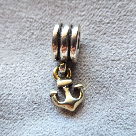 Pandora | Jewelry | Two Toned Bead Pandora Charm In Sterling Silver ...